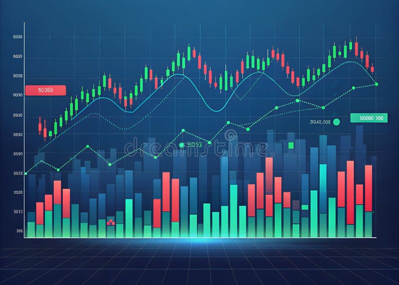 Stock Market Graph with Candle Stick and Financial Data Analysis Stock Illustration ...
