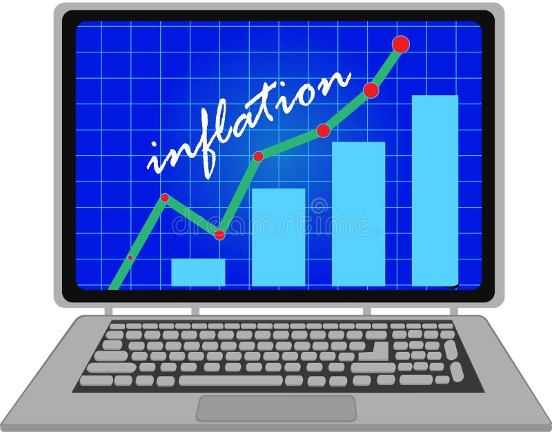 Illustration of Stock Market Increase Graph in Laptop Vector Stock ...