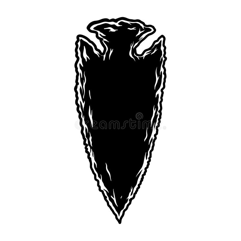 Illustration of Stone Arrowhead. Design Element for Poster, Card ...