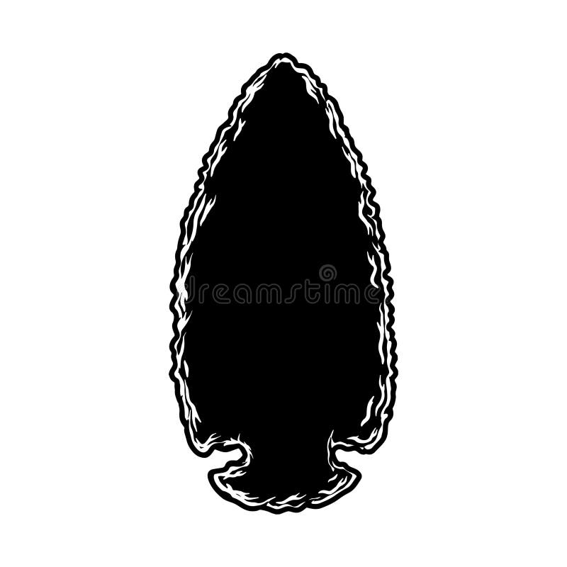 Illustration of Stone Arrowhead. Design Element for Poster, Card ...
