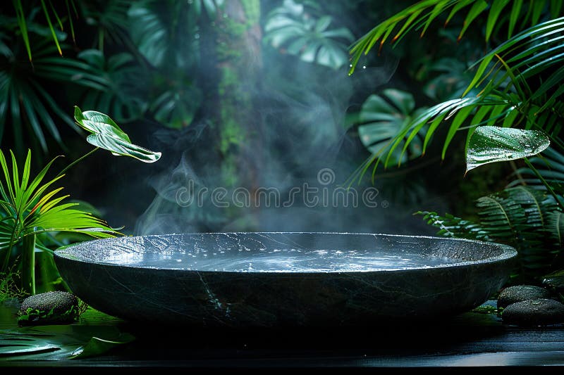 Stone Platter in the Forest on the Tabletop, High Quality, High ...
