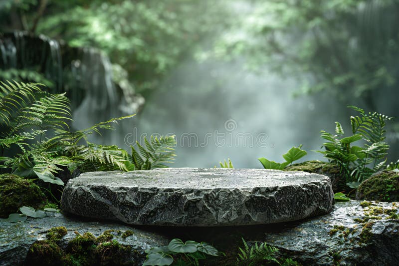 Stone Platter in the Forest on the Tabletop, High Quality, High ...