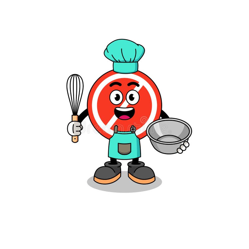 Illustration of Stop Sign As a Bakery Chef Stock Vector - Illustration ...