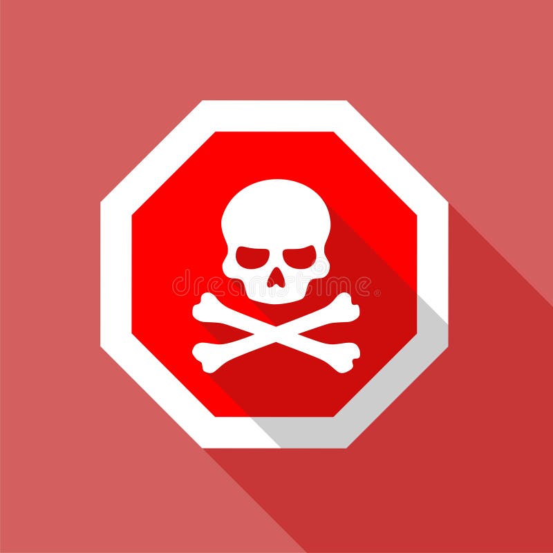 Illustration of Stop Sign with a Skull Stock Vector - Illustration of ...