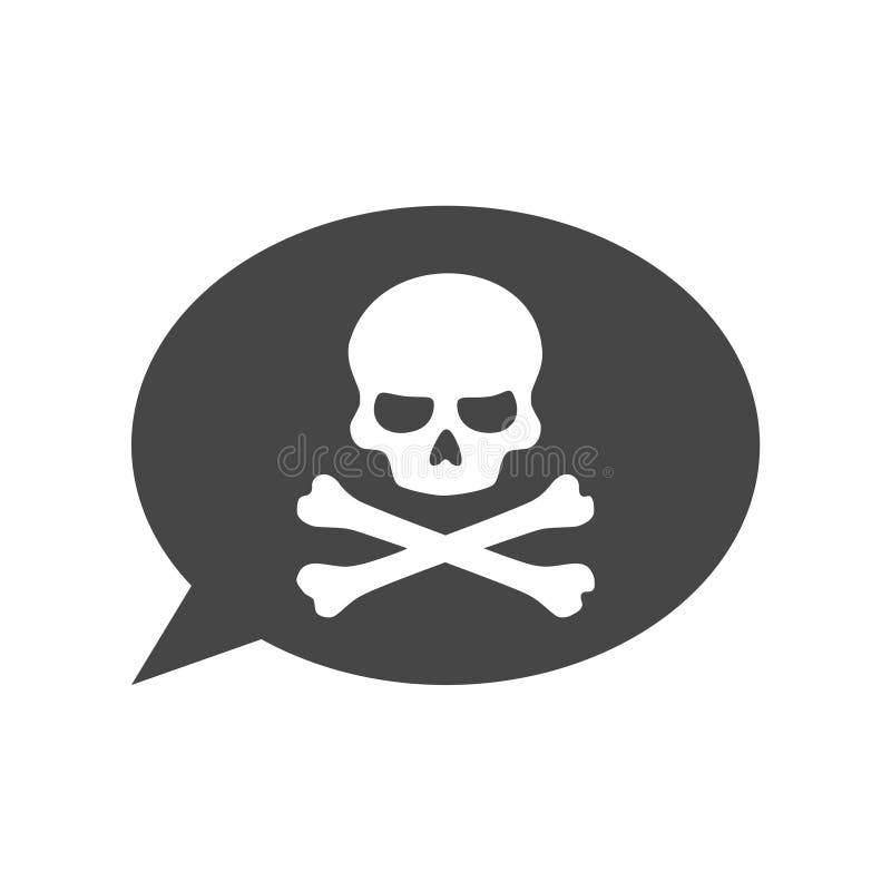 Illustration of Stop Sign with a Skull Stock Vector - Illustration of ...