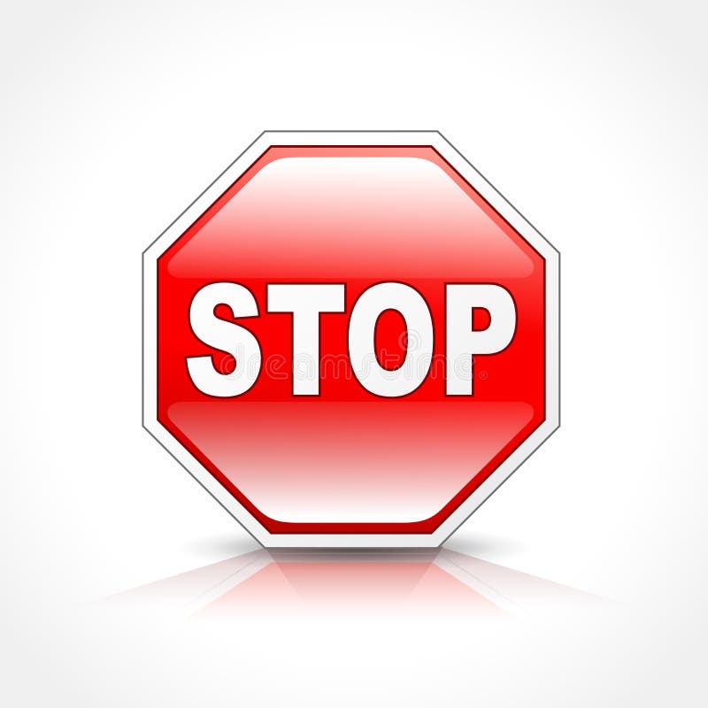 Stop Sign on White Background Stock Vector - Illustration of vector ...