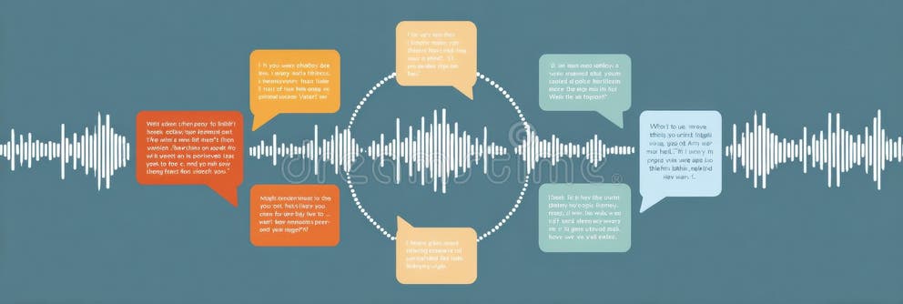 Illustration of a Storytelling Circle with Voice Waveforms and Dialogue ...