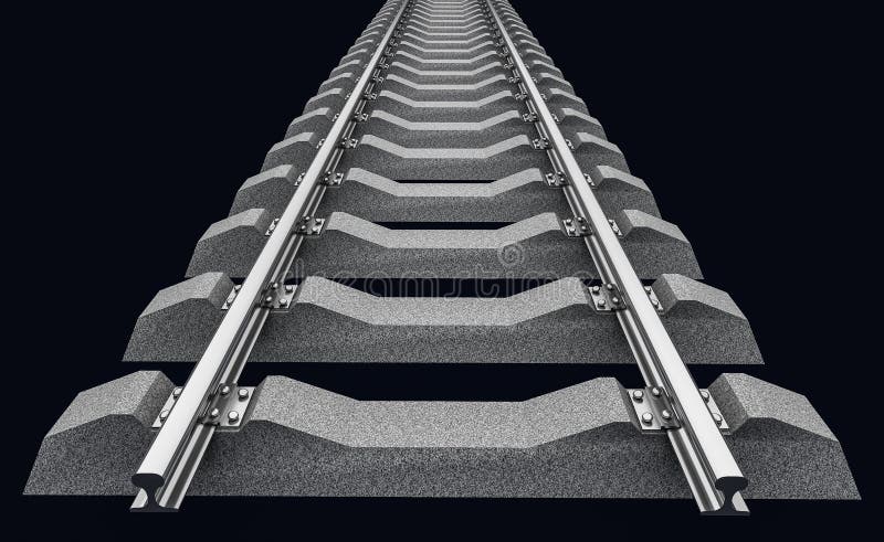 Illustration of a Straight Railroad Track on Dark Stock Illustration ...