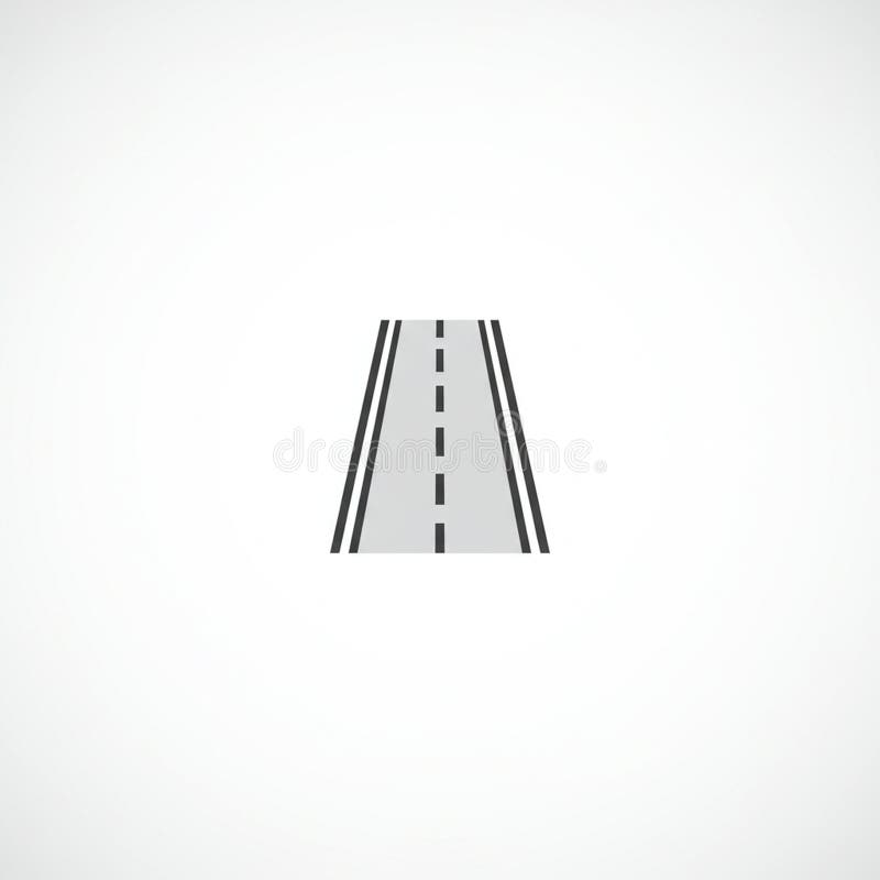 An Illustration of a Straight Road is Depicted, Featuring a Black ...