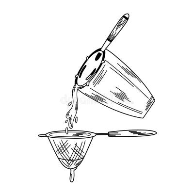Illustration of Straining a Cocktail Using Shaker and Strainer ...
