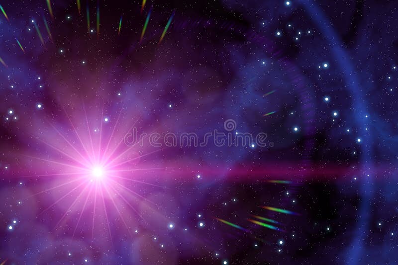 A Strange Sun in the Deep Space Stock Illustration - Illustration of ...