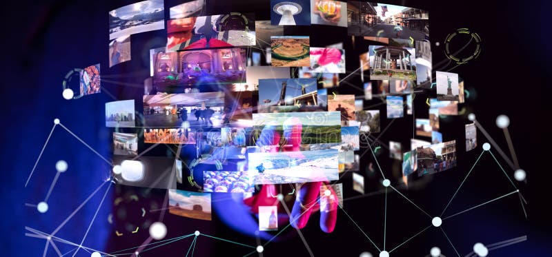 Illustration Streaming Data Picture Video Material with Digital Lines ...