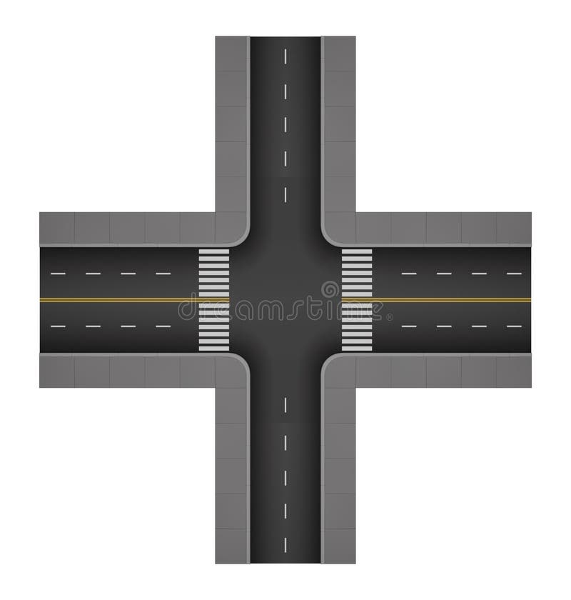 Illustration of a Street Intersection with Sidewalk Stock Photo ...