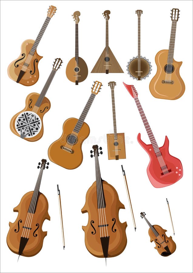 Illustration of Stringed Musical Instruments Stock Illustration ...