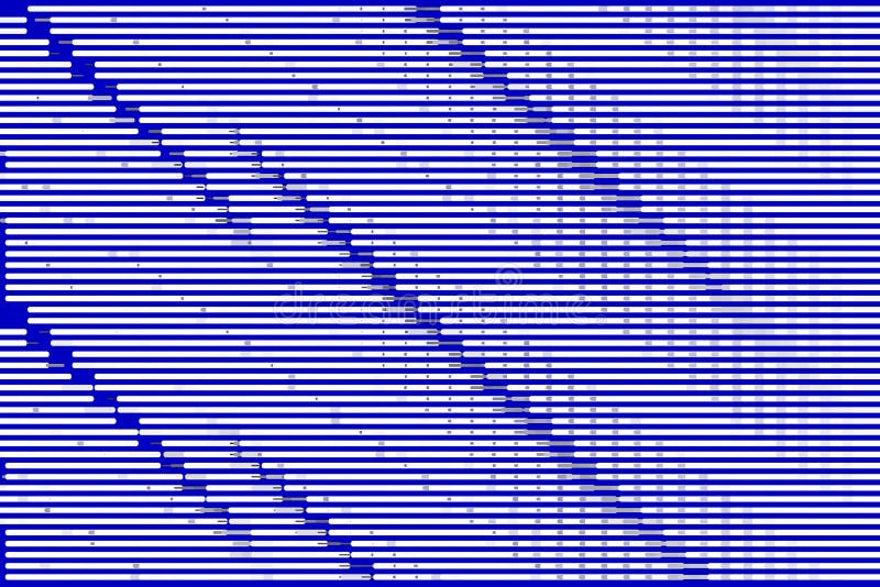 Illustration with Strip Geometry on Blue Background. Abstract Line Art ...