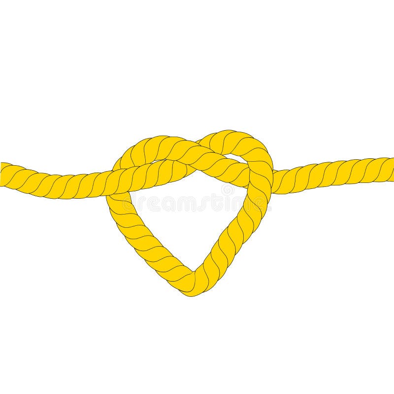 Illustration for Strong Love Relationship, Brown Rope, at White ...