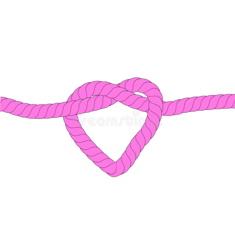 Illustration for Strong Love Relationship, Pink Rope, at White ...