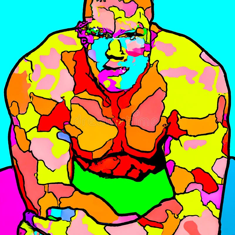 Illustration of Strong Man in Modern Art Style Stock Illustration ...