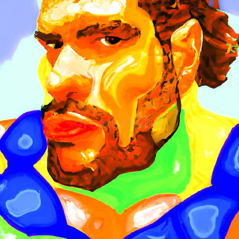 Illustration of Strong Man in Modern Art Style Stock Illustration ...