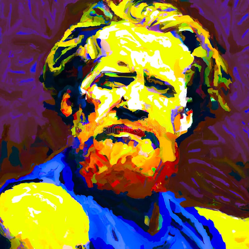 Illustration of Strong Man in Modern Art Style Stock Illustration ...