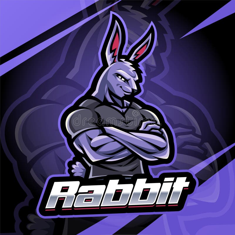 Rabbit Esport Gaming Mascot Logo Template Vector. Modern Head Rabbit ...