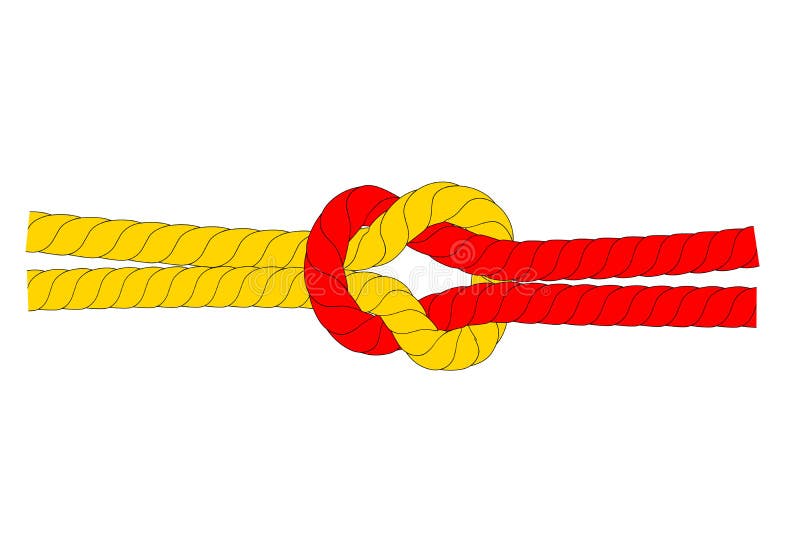 Illustration for Strong Relationship / Cooperation, Red and Brown Rope ...