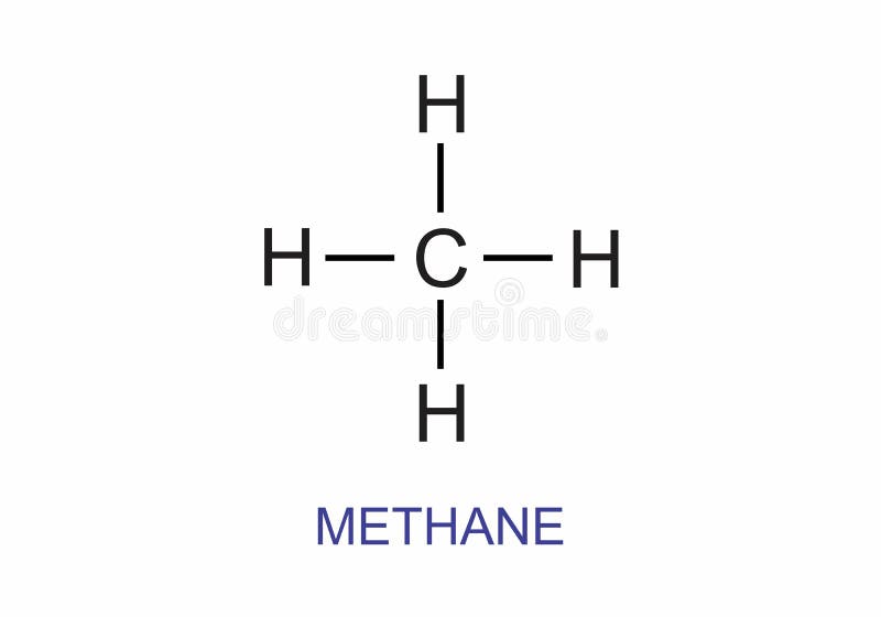 Methane structural formula stock illustration. Illustration of ...