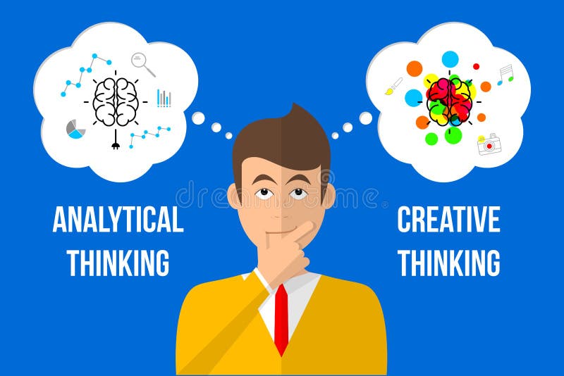 Illustration of a Student. Analytical and Creative Thinking Stock ...