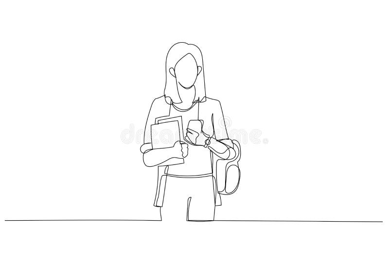 Female University Student Line Drawing Stock Illustrations – 448 Female ...