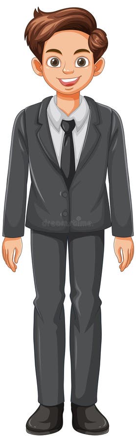 A student in a suit stock vector. Illustration of cartoon - 331591081