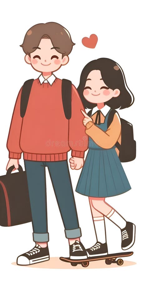 Illustration of Students Affection for Their Friends in a School ...