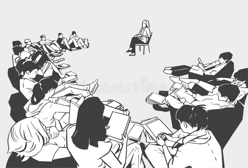 Illustration of Students Life Drawing in School Stock Illustration ...