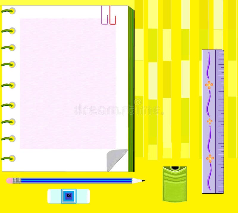 Illustration Study Tool and Drawing Pencil Ruler Stock Illustration ...