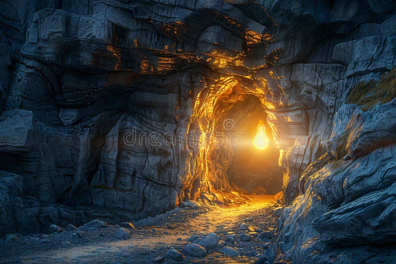 Stunning Picture a Rock Cave with Exit Path and Sun Light, High Quality ...
