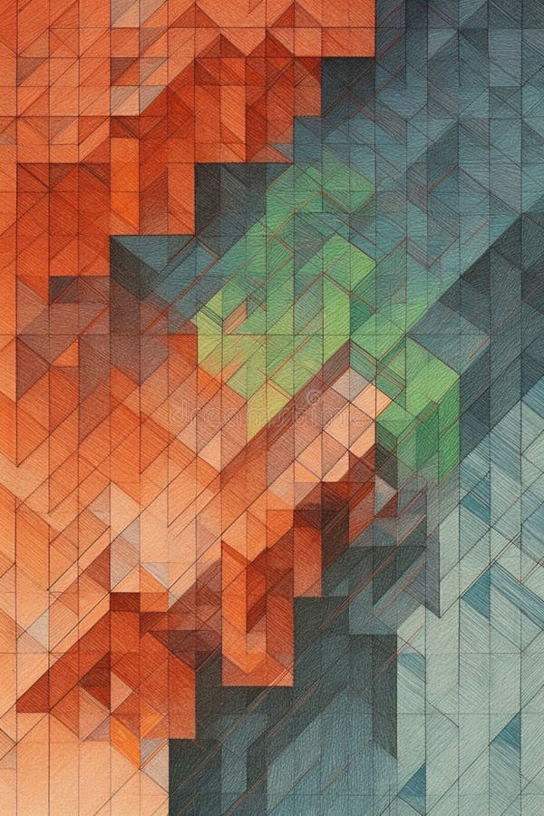 Colored Pencil Grid Drawing Stock Illustration - Illustration of ...