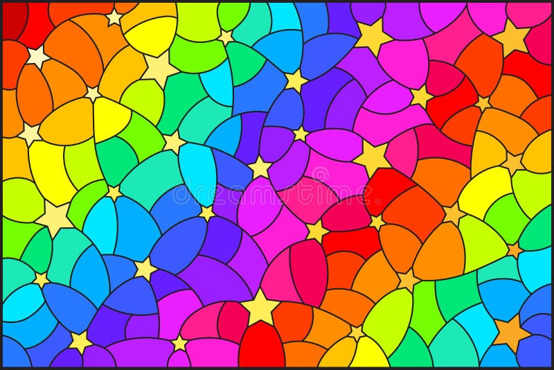 Stars in rainbow colors stock illustration. Illustration of festive ...
