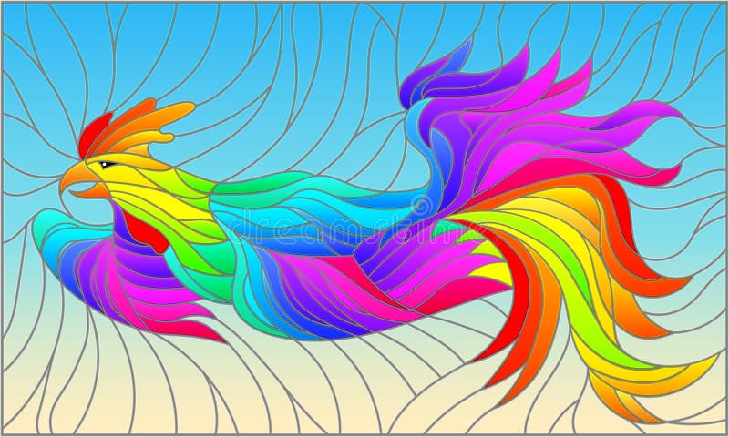 Abstract Rooster Logo Flat Design Vector Illustration. Geometrical ...