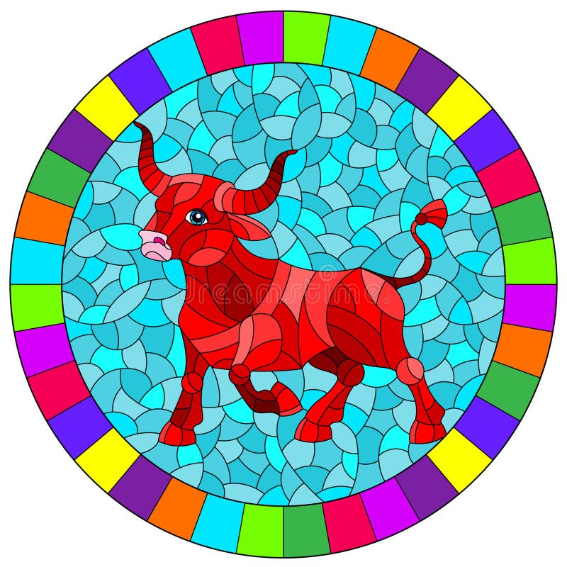 Rainbow with Bull Face stock vector. Illustration of abstract - 303269654