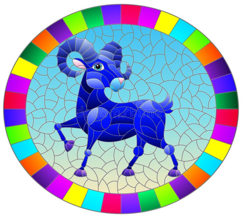 Illustration in the Style of a Stained Glass Window with an Abstract ...