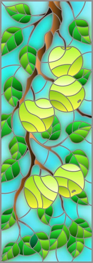 Illustration in the Style of a Stained Glass Window with the Branches ...