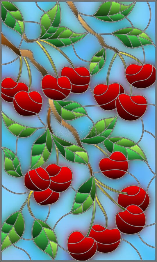 Illustration in the Style of a Stained Glass Window with the Branches ...