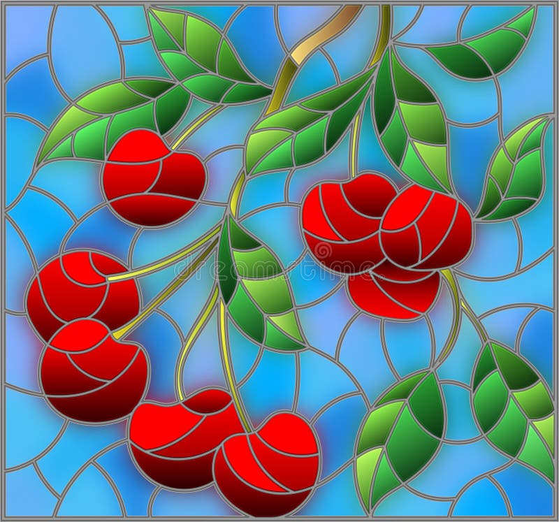 An Illustration in the Style of a Stained Glass Window with the ...