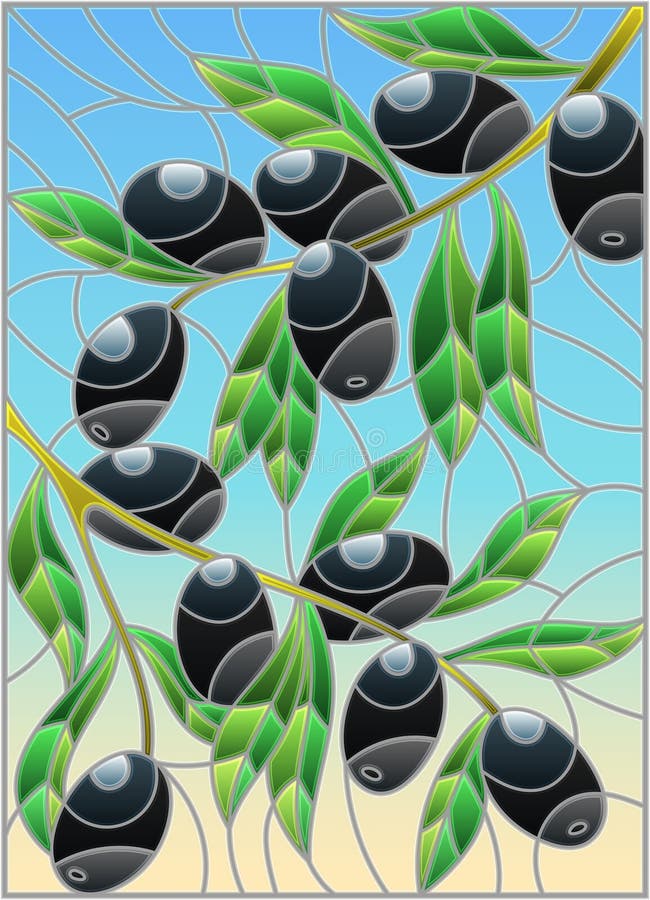 An Illustration in the Style of a Stained Glass Window with the ...