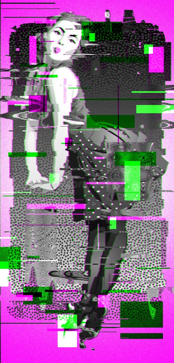 Illustration in Styles: Waves, Disintegration, Split, Glitch Stock ...