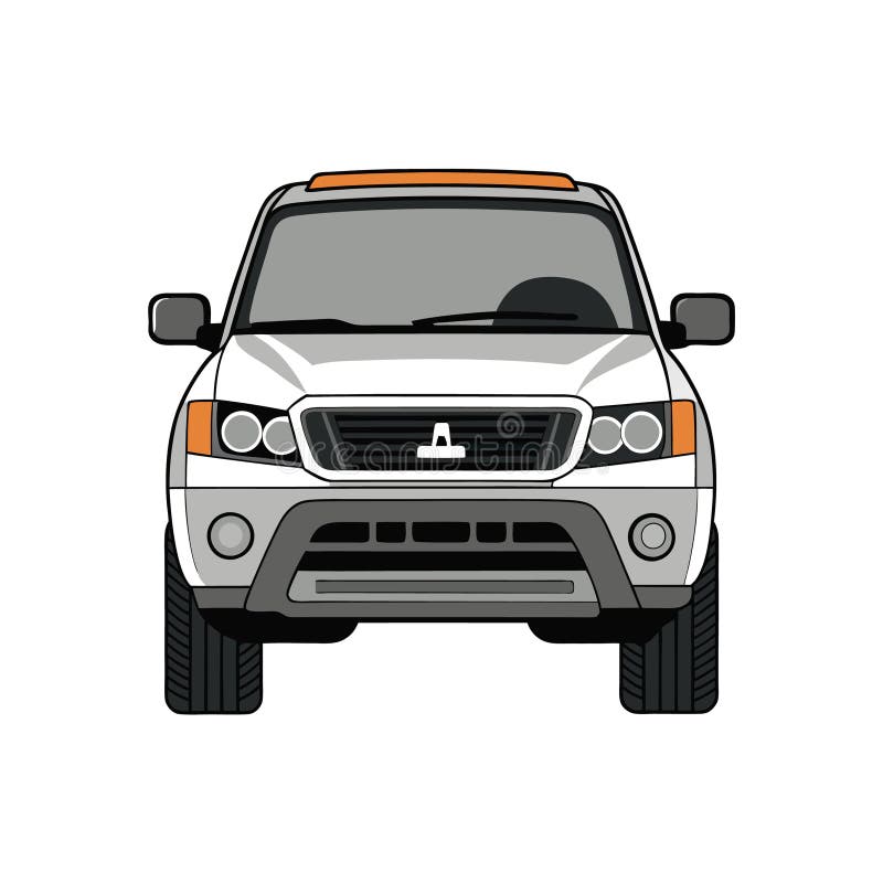 Modern Red Car Front View Cartoon Illustration Stock Illustration ...