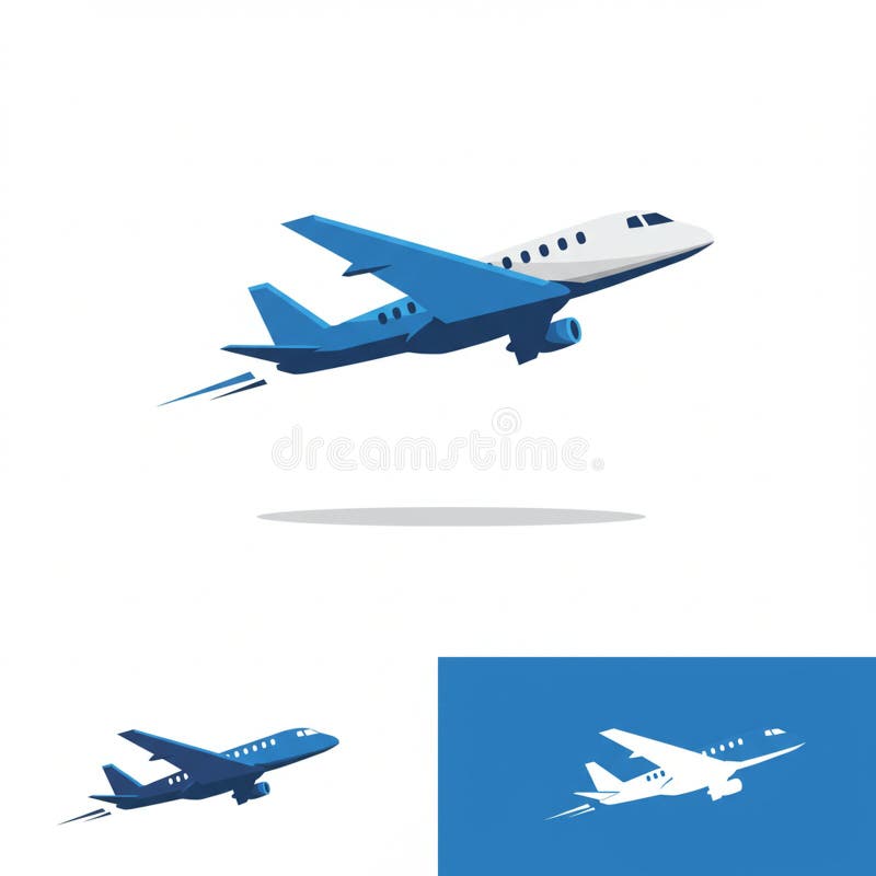 An Airplane is Depicted Taking Off from a Runway, Heading Skyward with ...