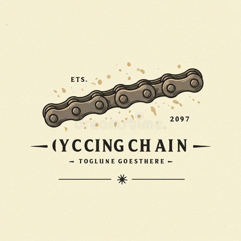Illustration of a Stylized Bicycle Chain Segment, Depicted in a ...