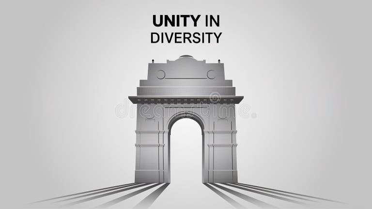 Illustration of a Stylized Depiction of India Gate with a Theme of ...