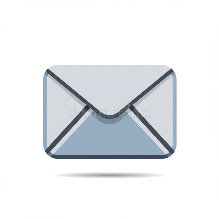 Illustration of a Stylized Envelope with a Light Blue Color Scheme. the ...