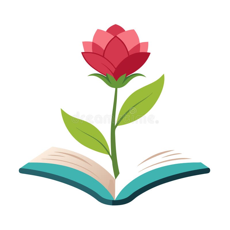 Book with Blooming Flower: Symbol of Knowledge, Growth, and Learning ...